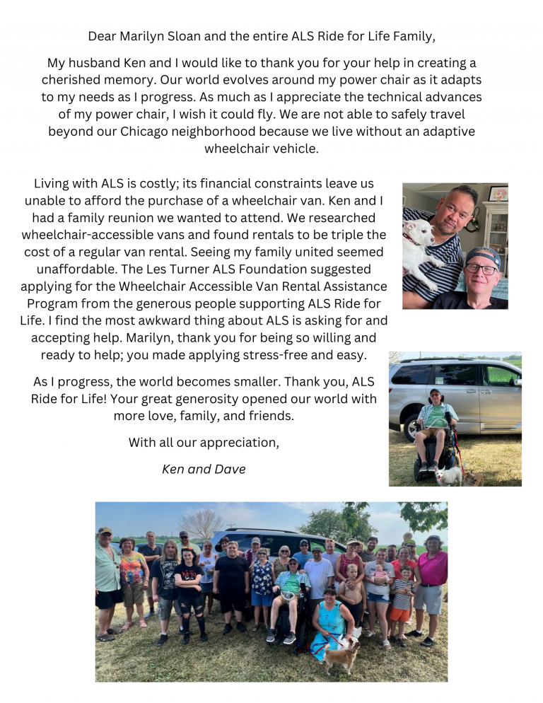 Wheelchair-Accessible Van Rental Assistance Program’ – ALS Ride For Life